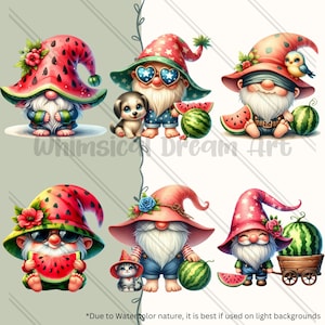 24 Watermelon Gnomes PNG Bundle Collection, Gardening Gnomes ...