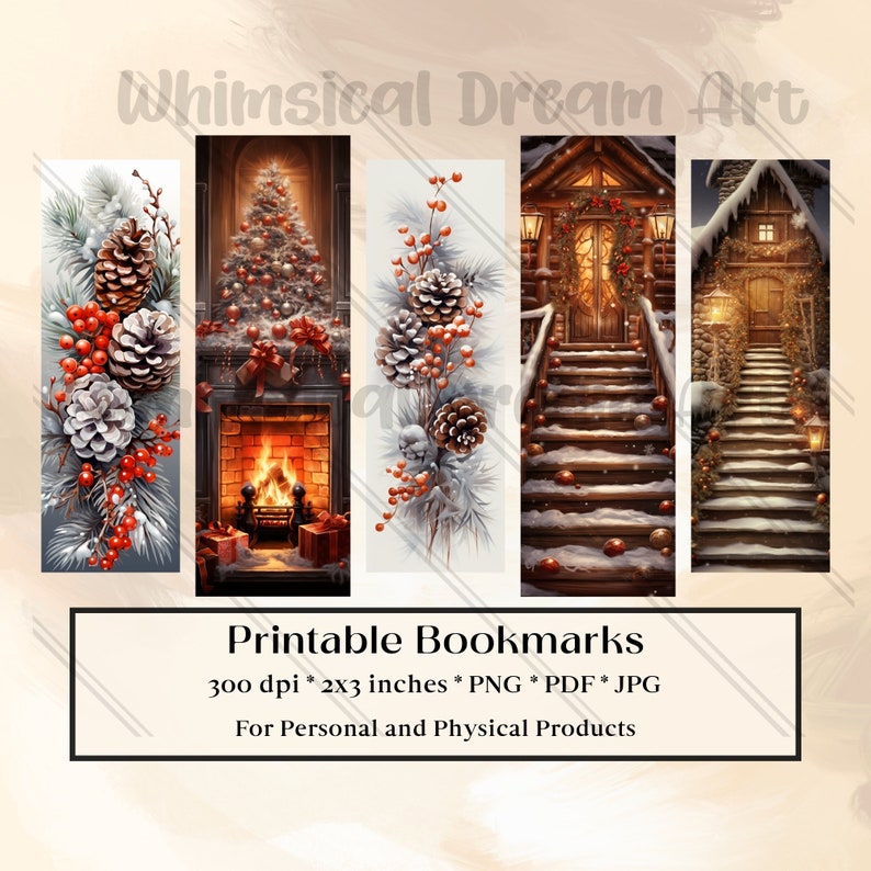 26 Christmas Bookmark Designs, Printable Bookmarks Digital Download ...