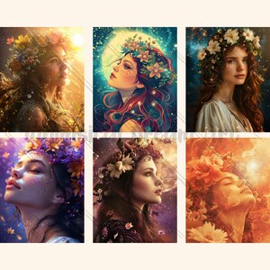 26 Persephone Digital Paper, Celestial Dark Goddess, JPG for Book of ...