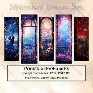 20 Fantasy Windows Printable Bookmarks, Print & Cut JPG Pages, PNG ...