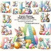 Easter Bunny Clipart Decorative Letters, Uppercase Alphabet Set ...