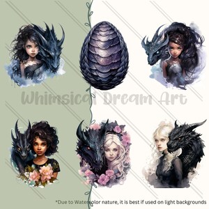 30 PNG Watercolour Gothic Dragons Clipart, Dark Fantasy Black Dragon ...