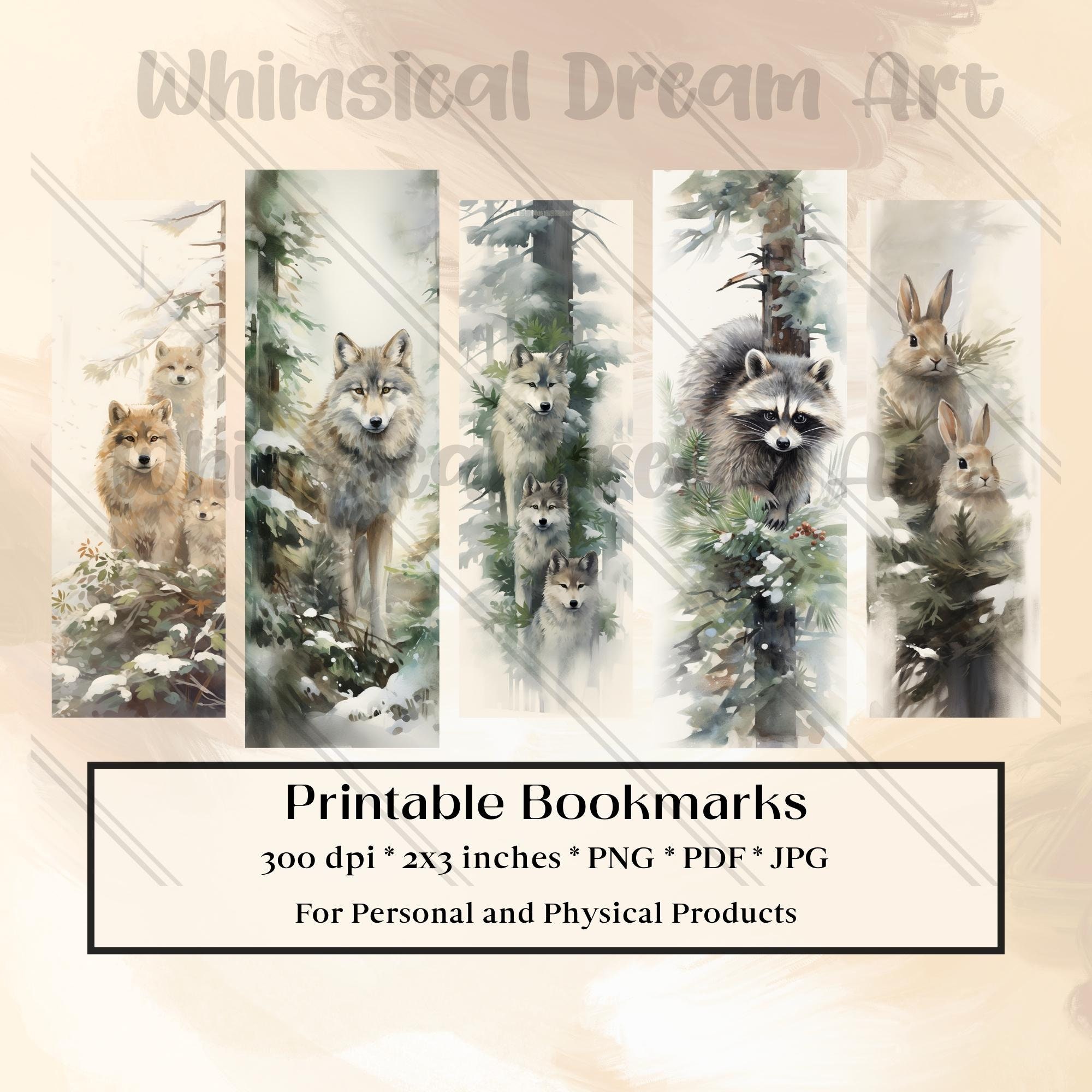 20 Winter Woodland Animal Bookmark, Printable Bookmarks Digital ...