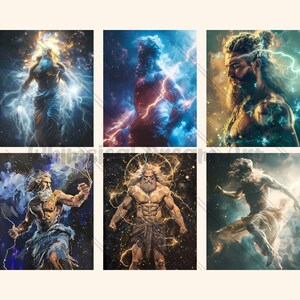 25 Zeus Digital Paper, Celestial God, JPG for Book of Shadow, Grimoire ...
