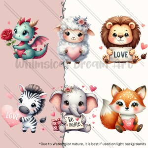 28 Valentine Baby Animals PNG Collection, Valentines Day Clipart ...