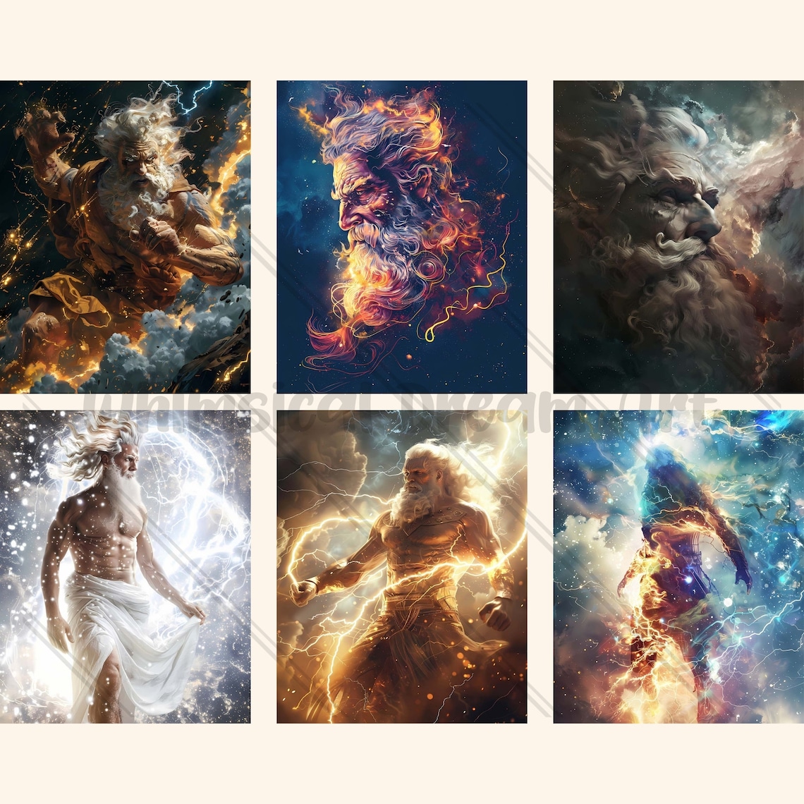 25 Zeus Digital Paper, Celestial God, JPG for Book of Shadow, Grimoire ...