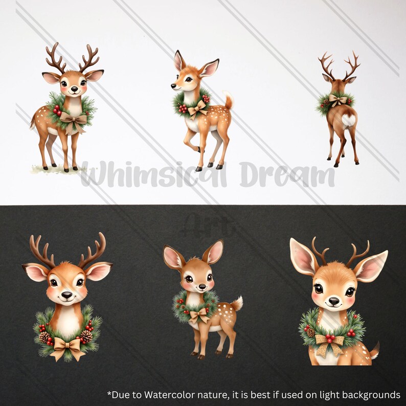 23 Christmas Reindeer Clipart Bundle, Festive Reindeer Graphics Designs ...