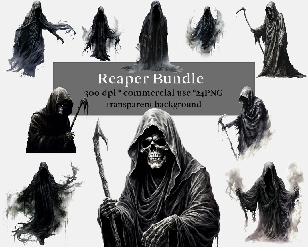 24 Watercolour Death Creature Clipart Images, Spooky Clipart, Digital ...