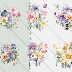 26 Watercolor Honey Bee Clipart, Spring Garden Bee and Honey Drips Clip ...