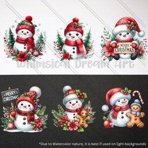 24 Christmas Red Snowman Clipart Bundle, Red and Green Snowman Png ...