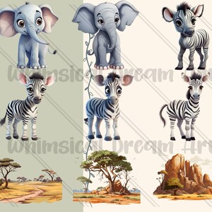 53 Safari Animals Clipart Watercolor Bundle, Jungle Safari PNG, African ...