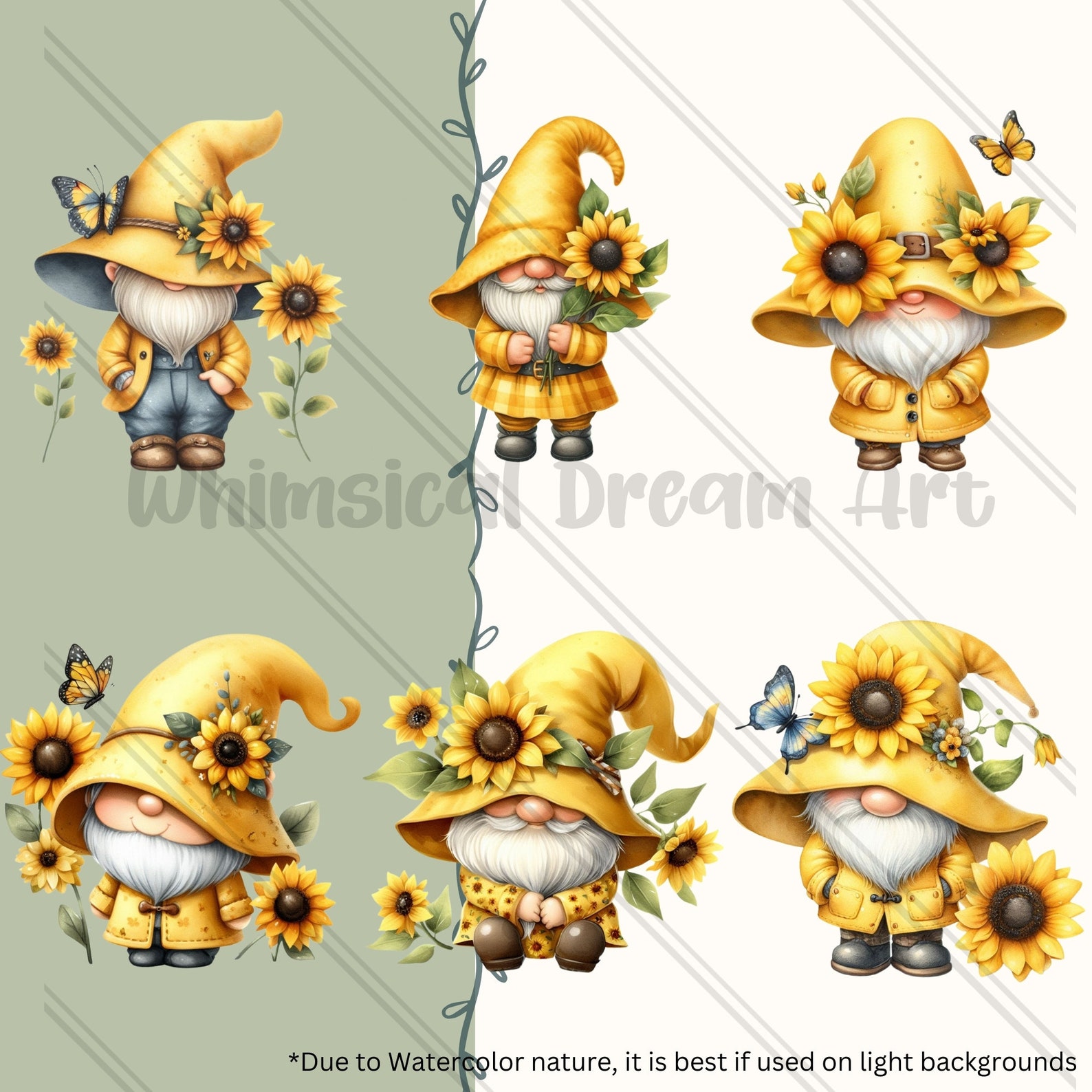 25 Sunflower Gnomes PNG Bundle Collection, Gardening Gnome Sublimation ...