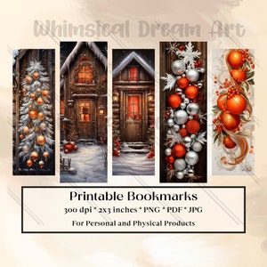 26 Christmas Bookmark Designs, Printable Bookmarks Digital Download ...