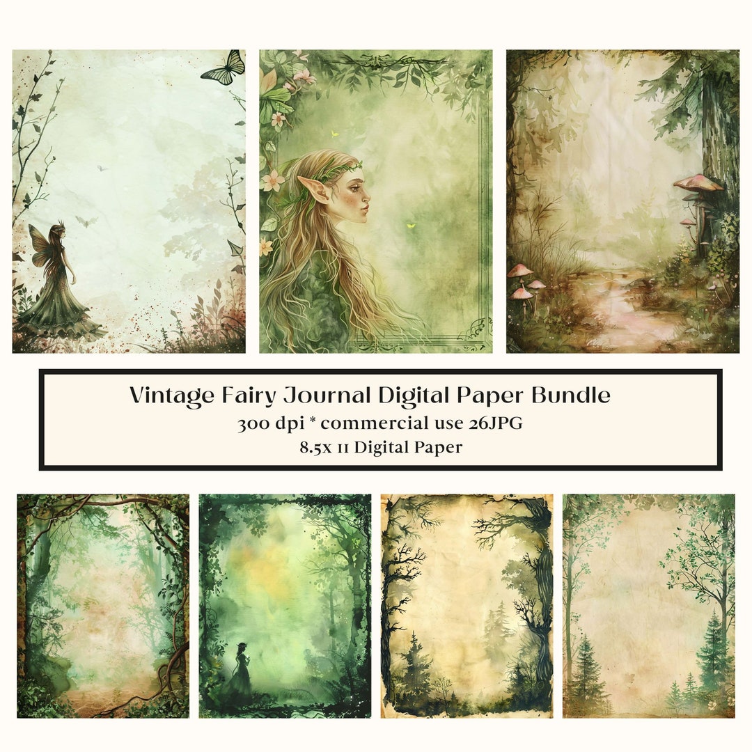 26 Fantasy Fairy Digital Paper, Fairy Background, Enchanted Mushroom ...