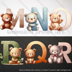 Teddy Bear Clipart Decorative Letters for Commercial Use Digital Art ...
