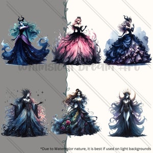 29 Watercolor Gothic Princess Clipart, Beautiful Princess Bundle ...