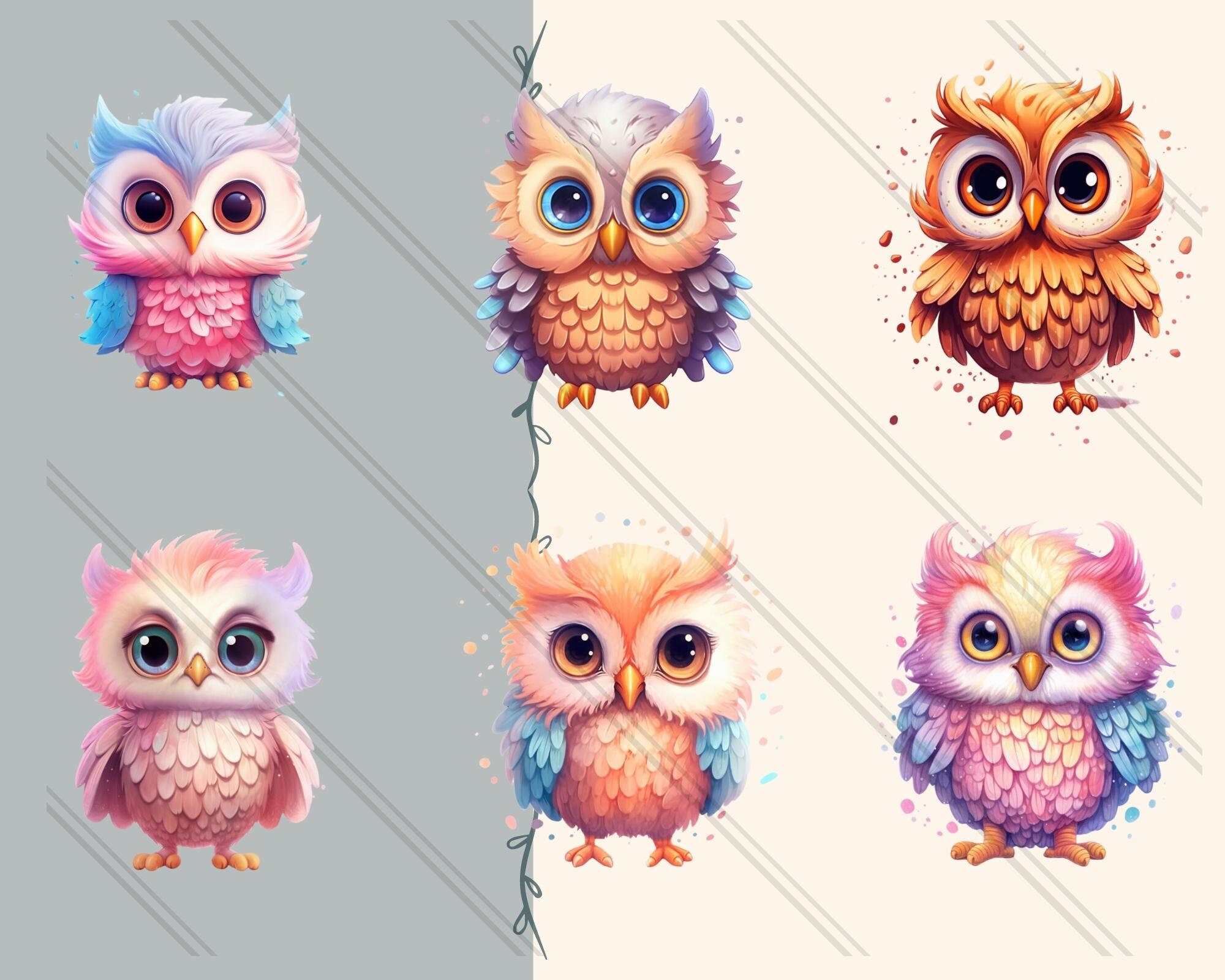 24 PNG Cute Baby Owls Printable Digital Image Bundle - Etsy