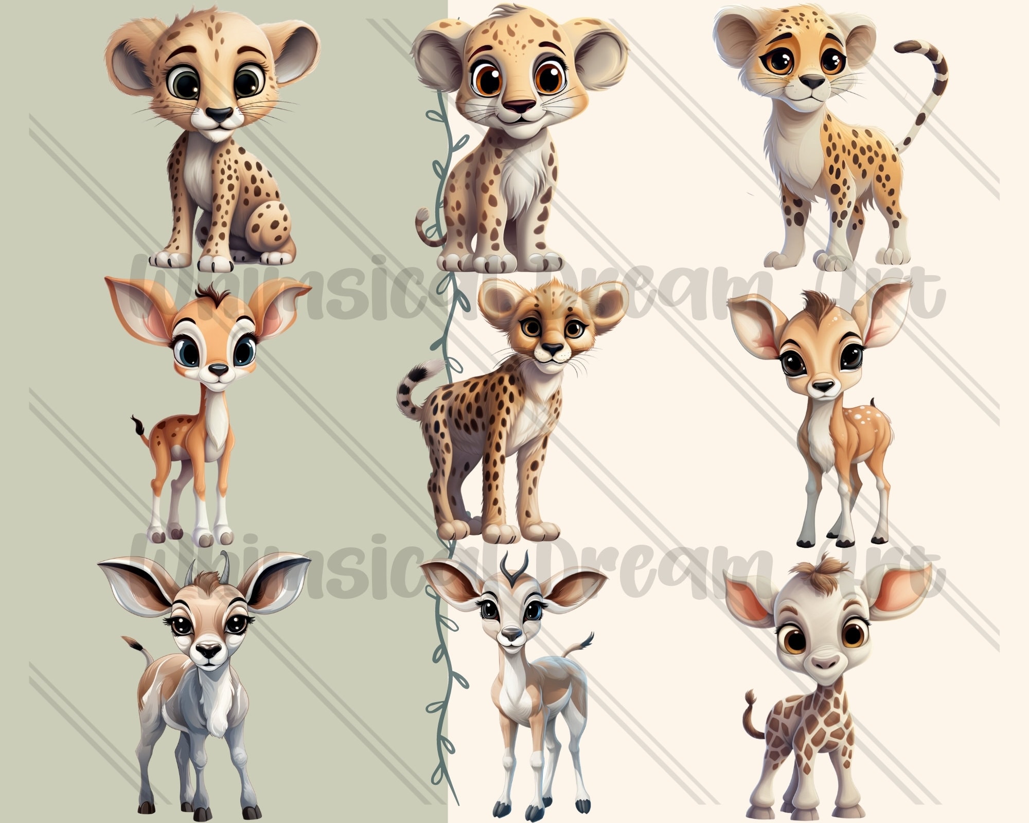 53 Safari Animals Clipart Watercolor Bundle, Jungle Safari PNG, African ...