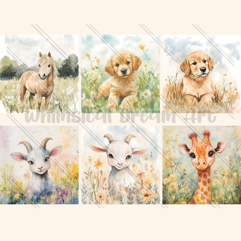 25 Cute Baby Animal Paper Bundle, Enchanted Forest Junk Journal ...