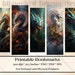 20 Fantasy Dragon Bookmark Designs, Printable Bookmarks Digital ...