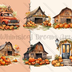 25 Watercolor Fall Clipart, Dry Flowers, Pumpkins Floral Image, Autumn ...