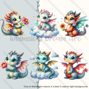 36 PNG Watercolour Cute Dragons Clipart, Dragon Images, Cute Dragon ...