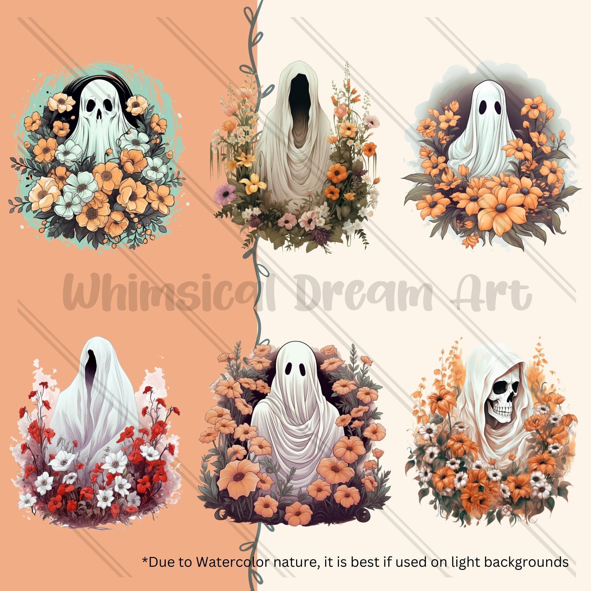 24 Retro Halloween Ghost Clipart Halloween Horror Design - Etsy