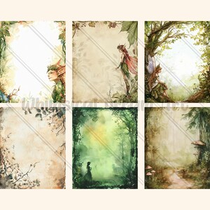 26 Fantasy Fairy Digital Paper, Fairy Background, Enchanted Mushroom ...