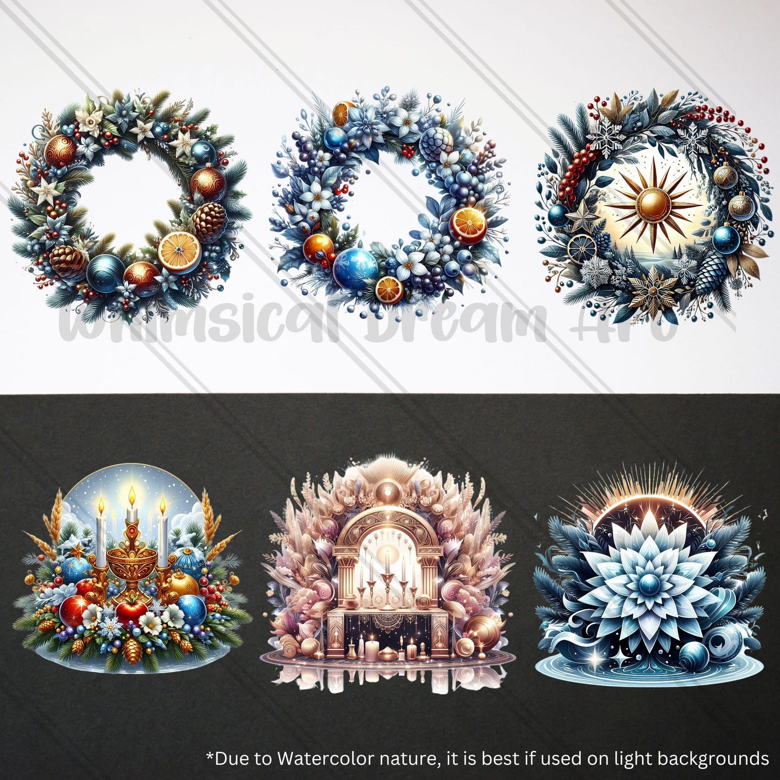 30 Winter Solstice Witch Clipart Set, Christmas Witch Magic Winter ...