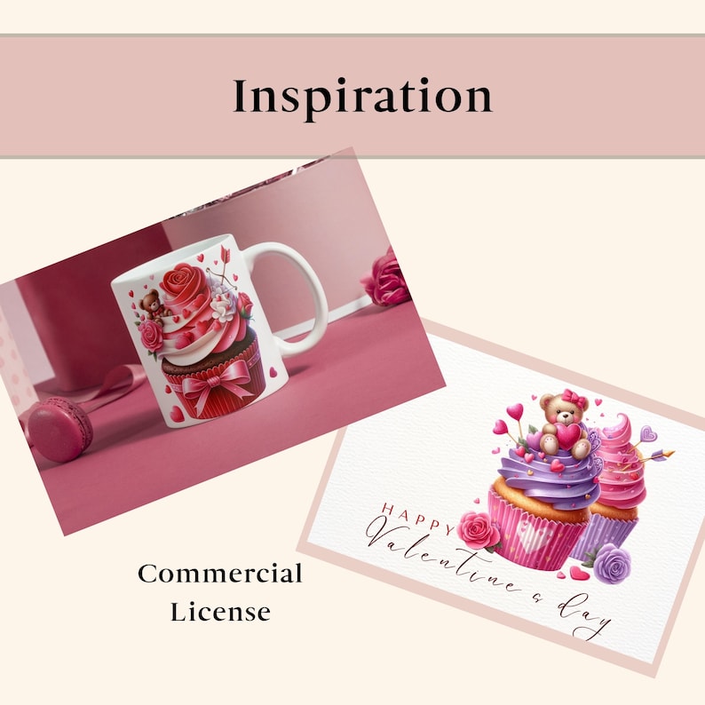 29 Valentine Cupcakes Clipart Bundle, Watercolor Cute Dessert, Junk ...