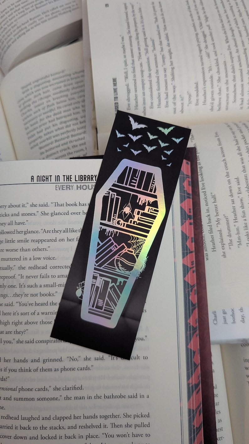Holographic Creepy Bookshelf Bookmark - Etsy