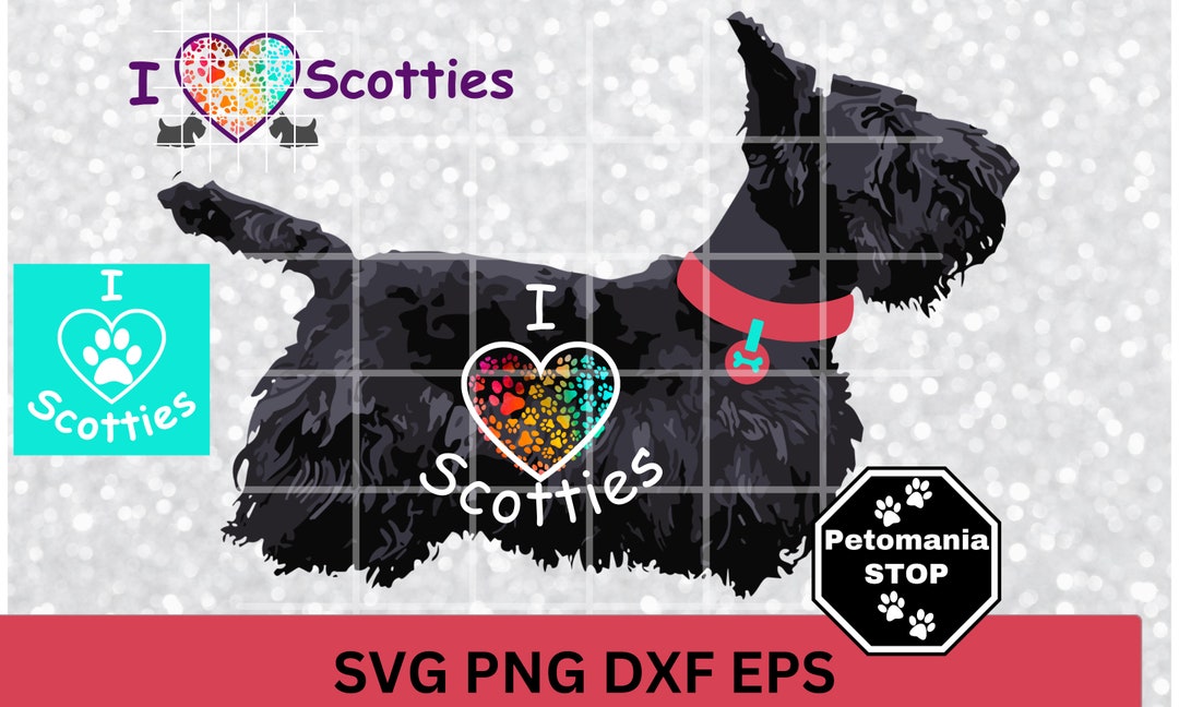 I Love paw Heart Scotties SVG / Scottish Terrier - Etsy