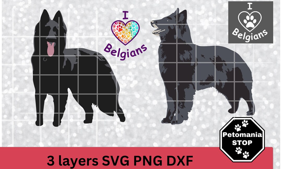 I Love paw Heart Belgians SVG /belgian Shepherd / Groenendael ...