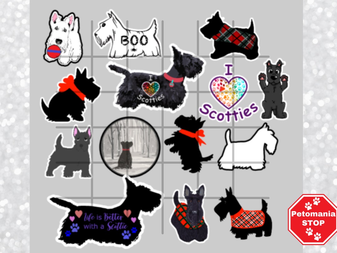 Scottish Terrier Stickers / Scotty Dog Stickers / Lot 2 - Etsy