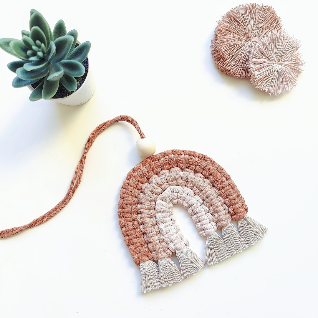 Macrame Car Charm / Rear View Mirror Charm / Nursery Wall Hanging ...
