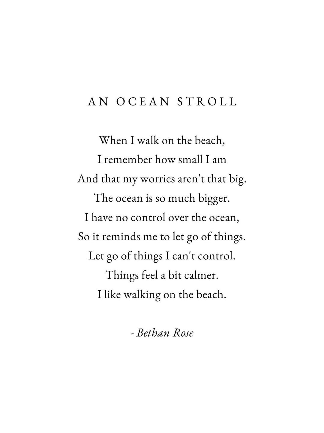An Ocean Stroll Poem, Poem About the Ocean, Bethan Rose Fine Art, Poem ...