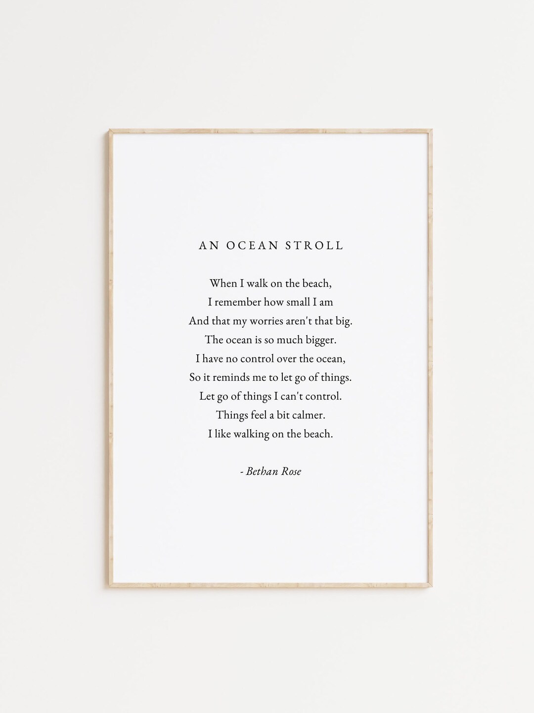 An Ocean Stroll Poem Poem About the Ocean Poem About the - Etsy