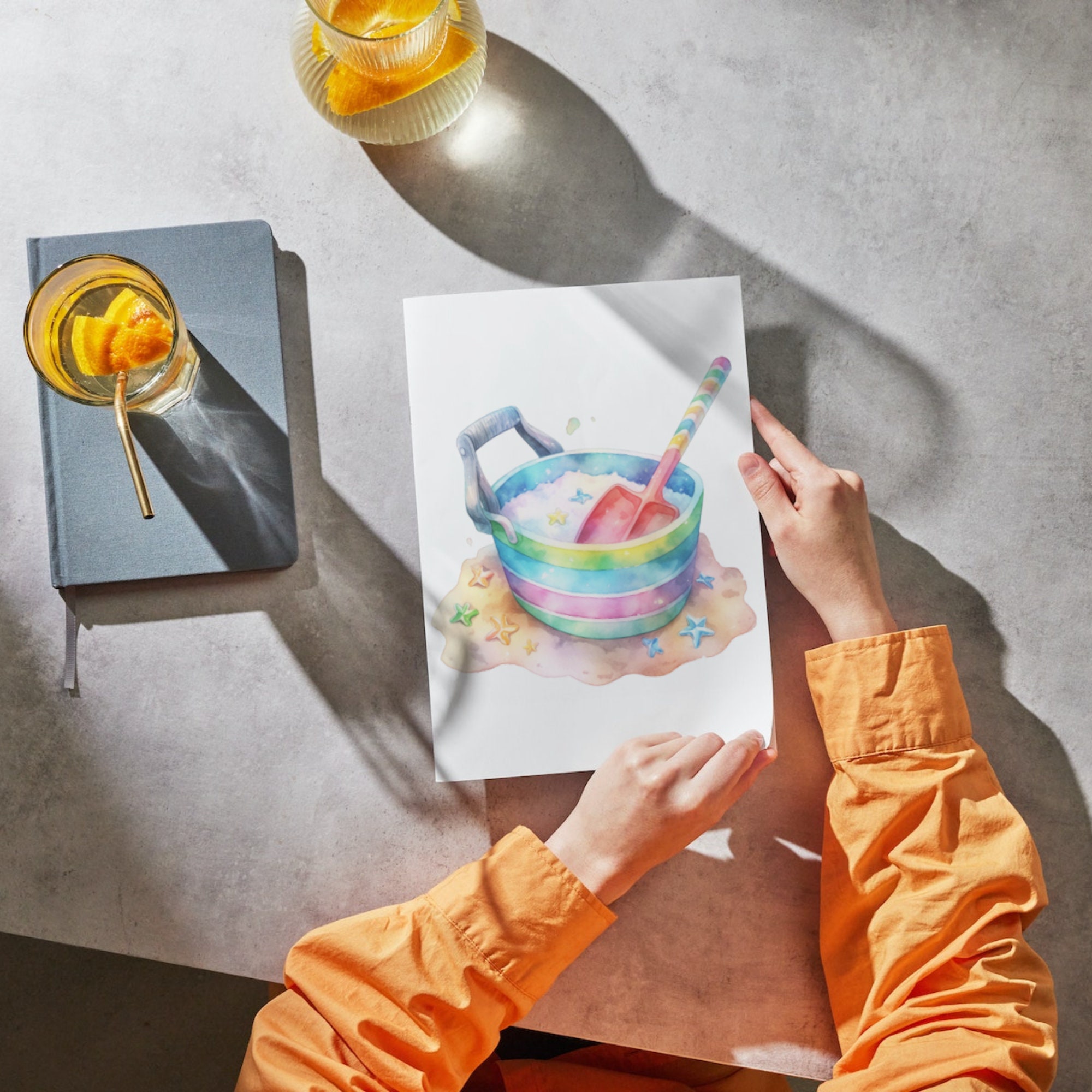 Watercolor Beach Set Clipart Bundle 20 Unique HQ Clip Arts Png - Etsy