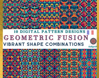Angular Aesthetics Mix Pack 10 Unique Seamless Digital Patterns Design ...