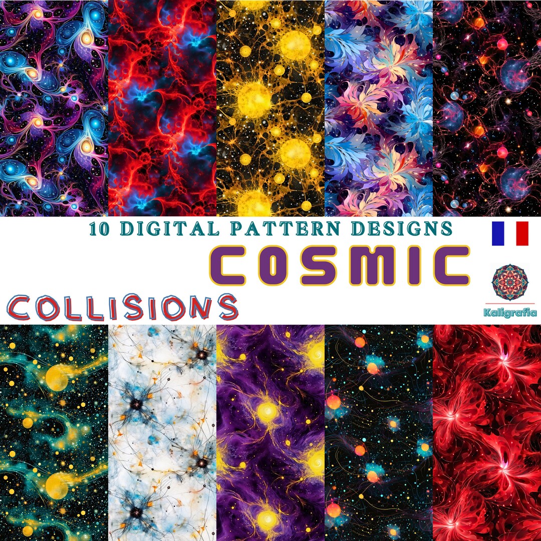 Cosmic Collisions Pack Original Digital Prints Seamless - Etsy