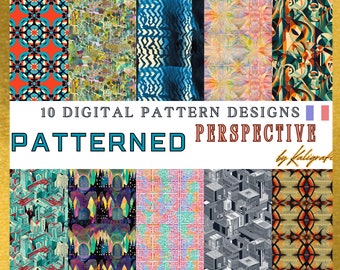 Angular Aesthetics Mix Pack 10 Unique Seamless Digital Patterns Design ...