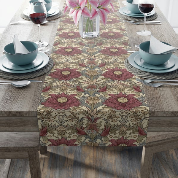 Burgundy Table Runner - Etsy