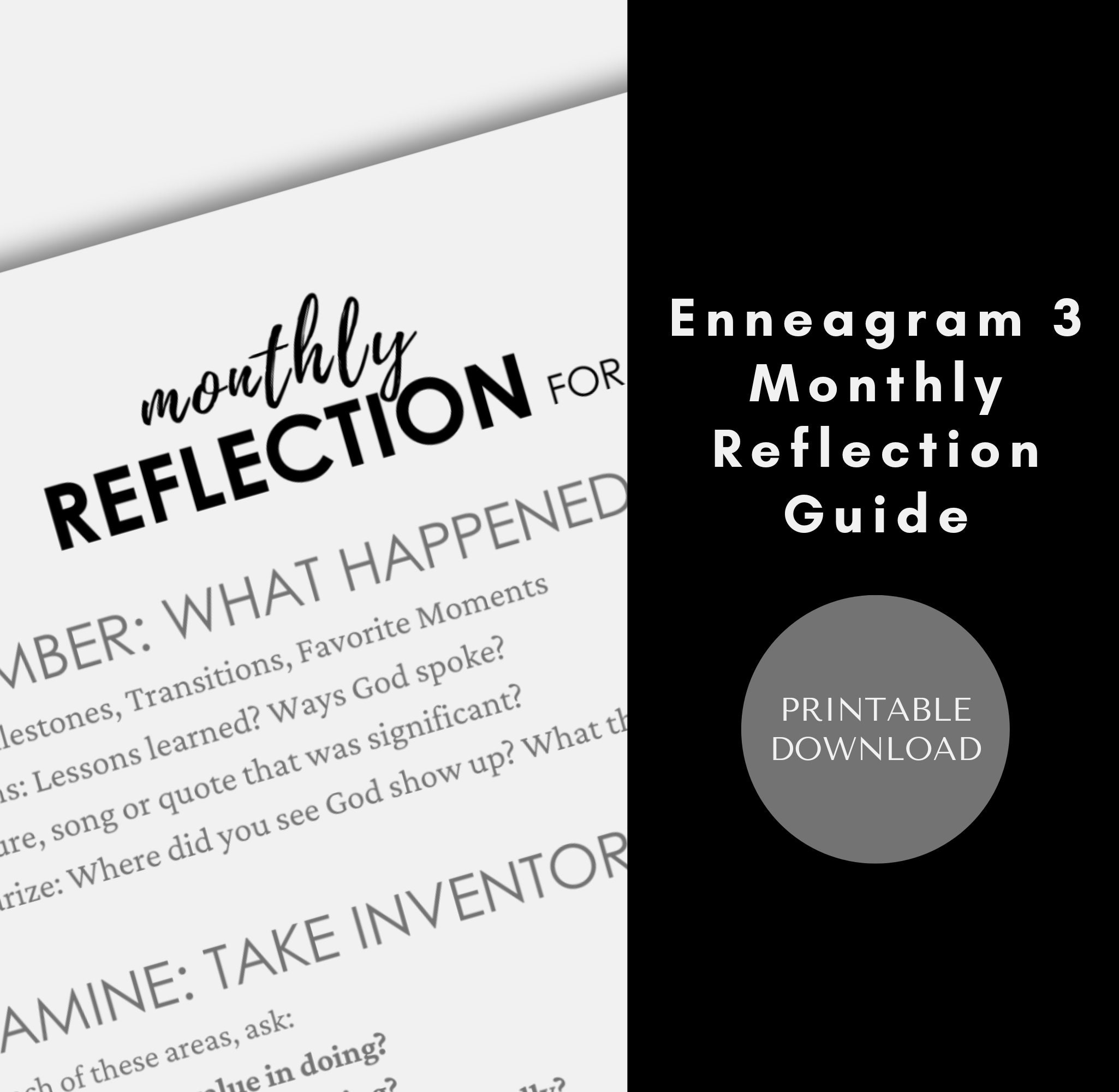 Enneagram 3 Monthly Reflection Guide - Etsy