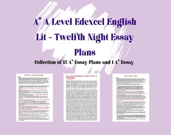 A* A Level English Lit Edexcel - Shakespeare Twelfth Night Essay Plans ...