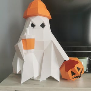 Spooky Papercraft Ghost DIY Kit - Halloween 3D PDF & SVG Templates ...