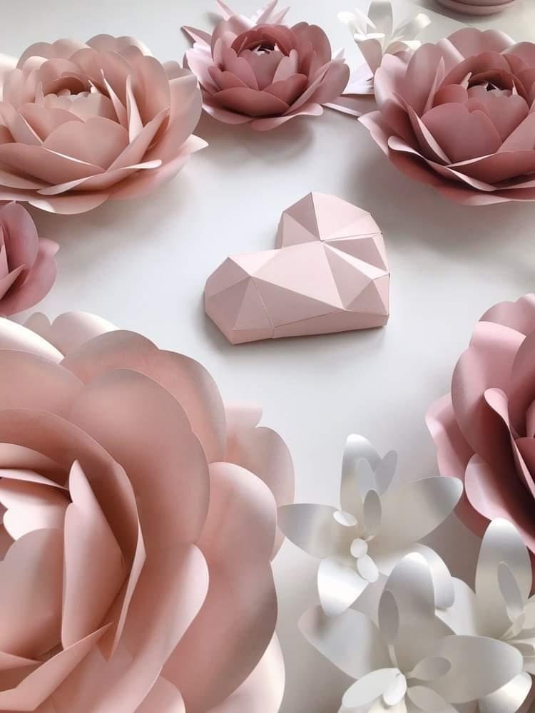 Papercraft Heart 3d Svg Template - Etsy