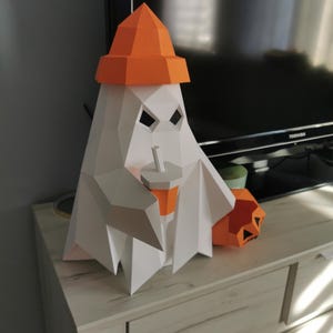 Spooky Papercraft Ghost DIY Kit Halloween 3D PDF & SVG Templates - Etsy UK