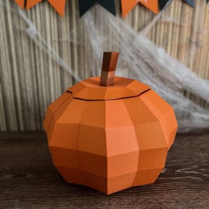 3D Halloween Box Pumpkin Papercraft - Unique Decor for Fall Season - Etsy