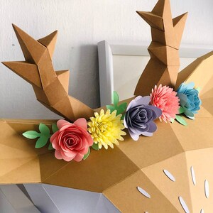 Low Poly Papercraft Deer: Tribal Theme Decor - Handmade Paper Animals ...