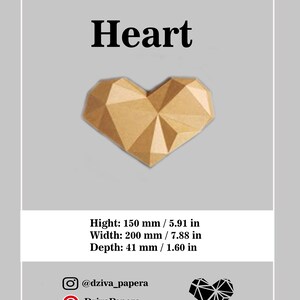 Papercraft Heart 3d Svg Template - Etsy UK